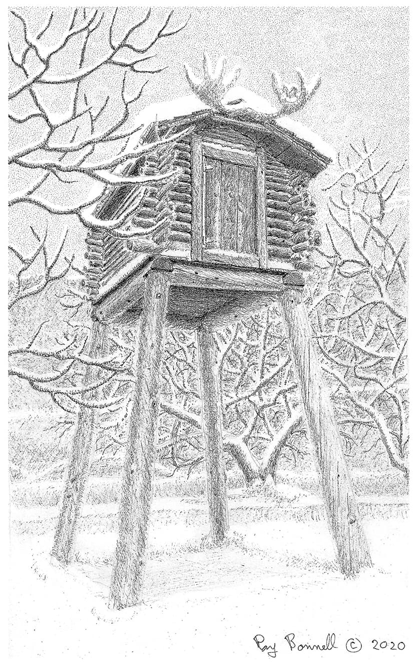Tall caches were once common in Alaska - Sketches of Alaska